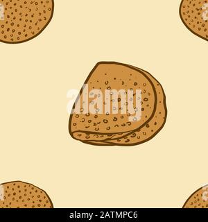 Colored drawing of Injera bread. Vector illustration of Flatbread food ...