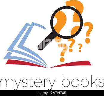 Vector sign mystery and thriller book on black background Stock Vector ...