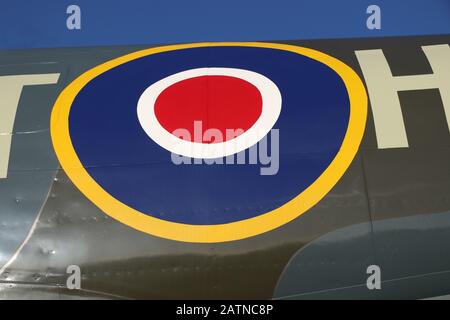 RAF Royal Air Force roundel on a Lightning jet fighter UK Stock Photo ...