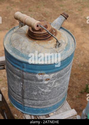 Closeup of a rusty old water sprinkler in the countryside Stock Photo ...