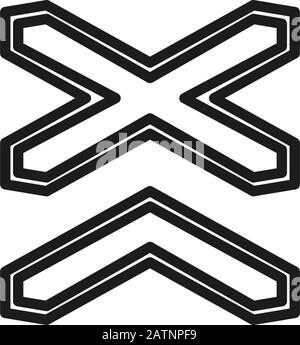 Illustration of Warning Signs Multipath Railway on White Stock Vector ...