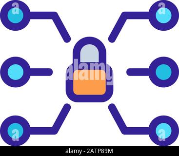 multifunctional lock icon vector. Isolated contour symbol illustration ...