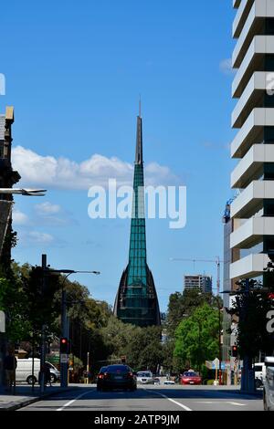 A view of Swan Bells Tower at Barrack Square in Perth City, Western ...