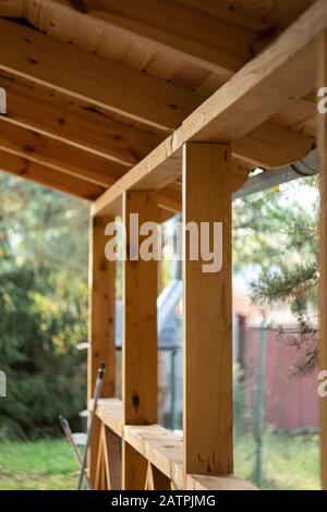 The texture of the log house elements showing wood fiber, March 29 ...