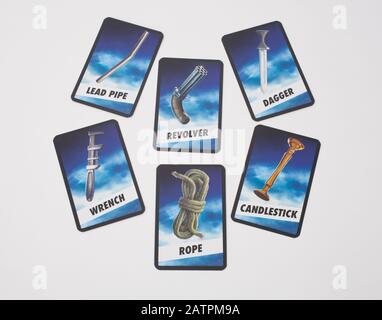 Cluedo board game murder weapon pieces - dagger Stock Photo - Alamy