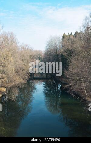 Haliacmon river and the old bridge in Argos Orestiko,Greece Stock Photo ...