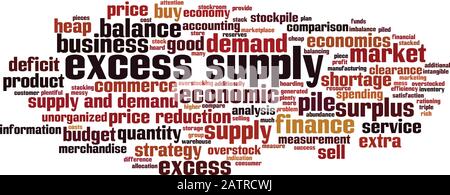 Excess supply word cloud concept. Collage made of words about excess ...