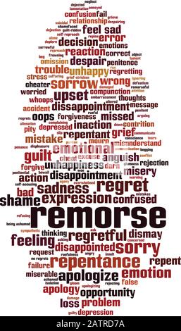 Remorse word cloud concept. Collage made of words about remorse. Vector ...