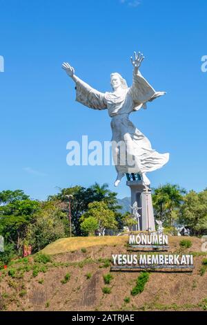 Statue of Jesus Christ the Savior of the World with nail marks from ...