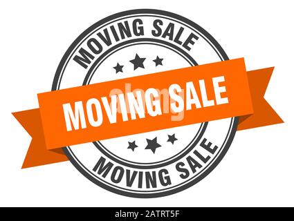 moving sale label. moving saleround band sign. moving sale stamp Stock ...