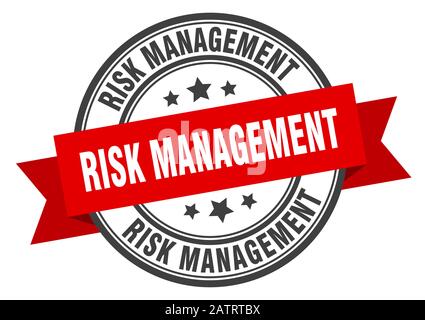 risk management label. risk managementround band sign. risk management ...