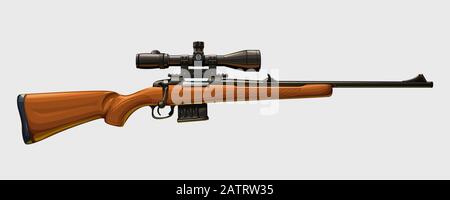 side view modern sniper rifle Stock Vector Image & Art - Alamy