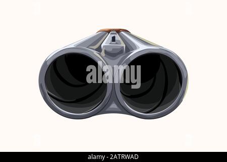 Cartoon hunter with shotgun on white background Stock Vector Image ...