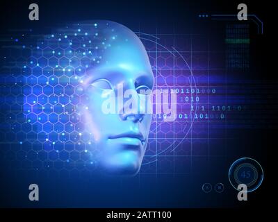 Face, head, anatomy digital illustration Stock Photo - Alamy