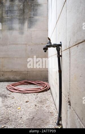 Modern water taps to supply drinking water to the public (water bottle ...