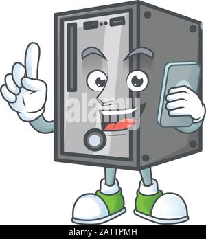 Computer Processor Talking- A Cartoon Illustration of a Computer ...