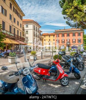 Piazza Garibadi at the town center of Menaggio at Lake Como, Lombardy ...