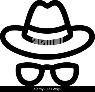 Hidden flatterer internet icon vector. Isolated contour symbol ...