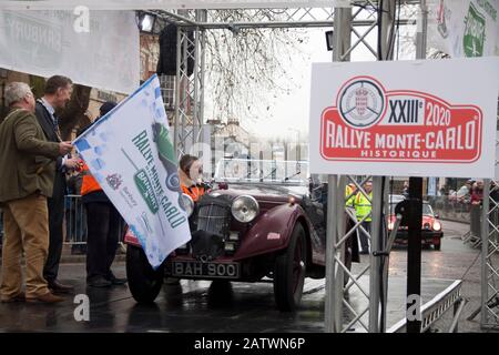 Monte Carlo Rally Banbury Riley Sprite Stock Photo - Alamy