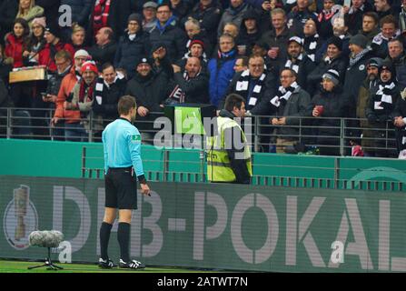 German Football association (DFB) referee Michael Kempter sits behind ...