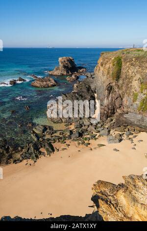Praia do Samoqueira, Porto Covo, Costa Vicentina, Alentejo, Portugal ...