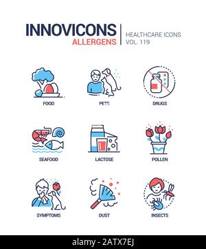 Allergy plant icon outline vector. Spring season. Sick disease Stock ...