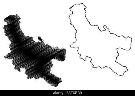 Nis Serbia City Map in Black and White Color in Retro Style. Outline ...