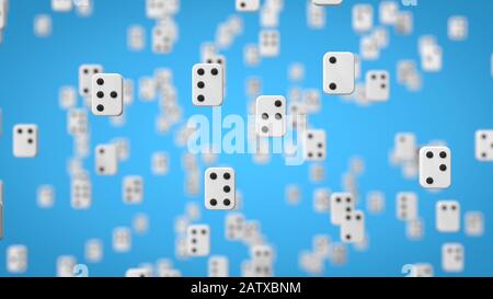 braille alphabet on blue background. white letter chips with black dots ...