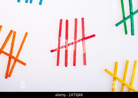 colorful counting rods for kids to learn mathematics on white ...