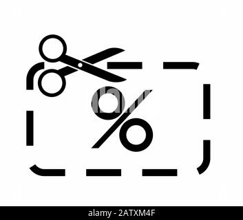 Cut here icon. Set of scissors cutting shape, paper cut here icon with ...