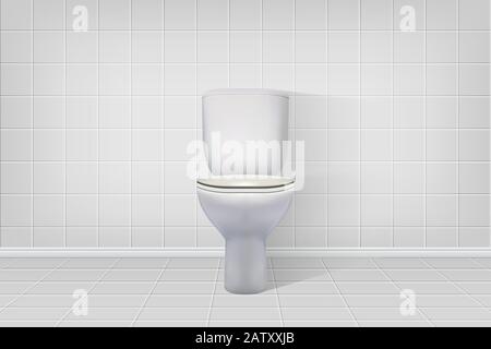 Realistic toilet interior background. Template for design Stock Vector ...