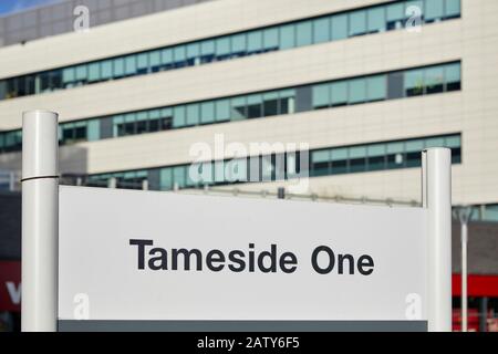 Ashton-under-Lyne town centre Tameside One office building mixing old ...