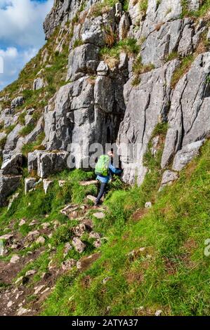 Victoria Cave entrance, Langcliffe, Yorkshire Dales, England, UK Stock ...