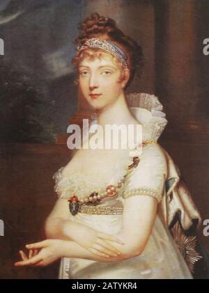 Engraving of Empress Elizabeth of Russia, a historical portrait Stock ...