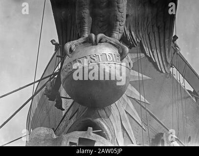 Photo shows the figurehead of the S.S. Imperator, an ocean liner of the ...