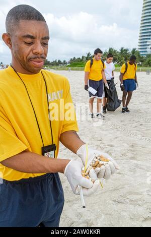 Miami Beach Florida,Coastal Cleanup,volunteers volunteering students ...