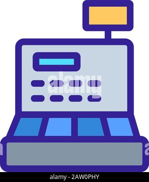 Cashier linear icon. Counter. Thin line illustration. Contour symbol ...
