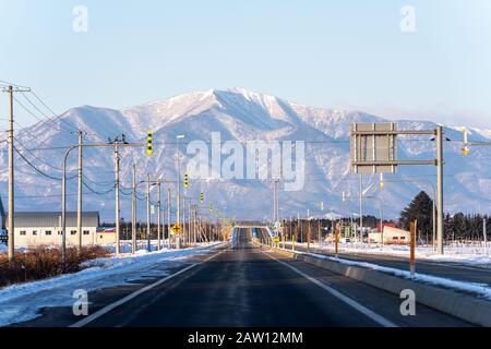 Hidaka Mountains and road, Hokkaido Prefecture, Japan Stock Photo - Alamy