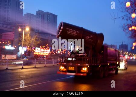 Water spray cannon for dust suppression, demolition of Telegraph House ...