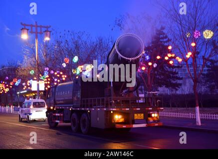 Water spray cannon for dust suppression, demolition of Telegraph House ...