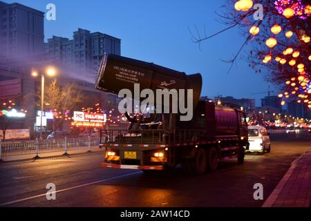 Water spray cannon for dust suppression, demolition of Telegraph House ...