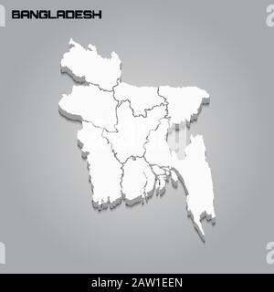 Bangladesh map. National map of the world. Gray colored countries map ...