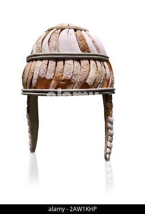 Minoan boar's tusk helmet with cheek guards,1450-1300 BC, Heraklion ...