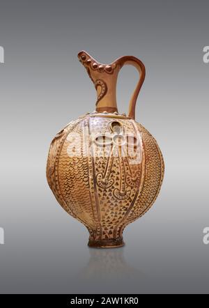 Minoan decorated ritual ewer with a sacral knot relief , Konssos-Little ...