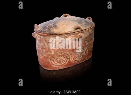 The Minoan clay burial larnax chest with swirl design, Neopalatial ...