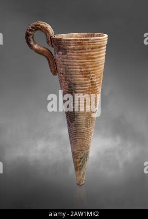 Minoan stone conical rhython with carved ring decoration, Zakros 1500 ...