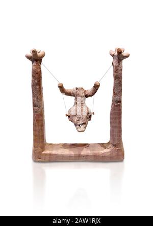 Minoan clay model of a divine figure on a swing , Agia Triada 1700-1600 ...