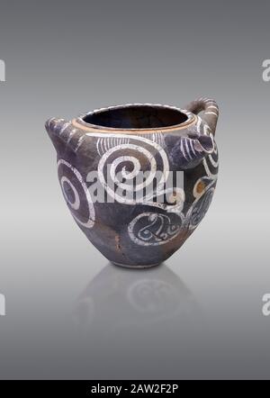Luxury Minoan Kamares Ware storage pot with handles and polychrome ...