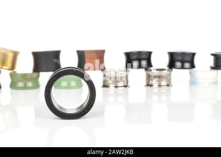 Lot of whole plug front focus isolated on white background Stock Photo ...