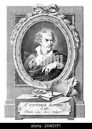 The italian poet , writer and playwriter VITTORIO ALFIERI ( 1749 - 1803 ...